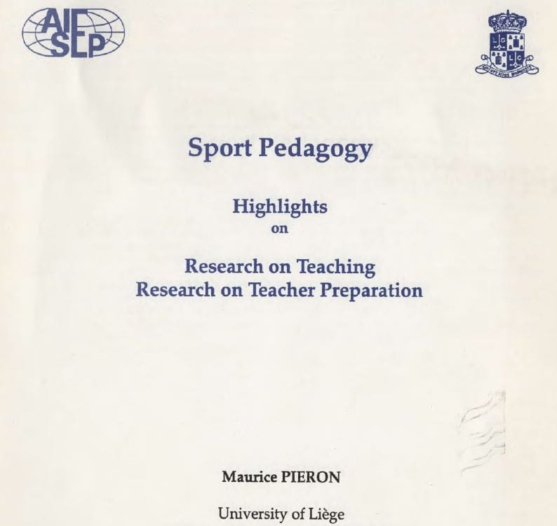 AIESEP Publications 1994 - Sport pedagogy highlights | AIESEP